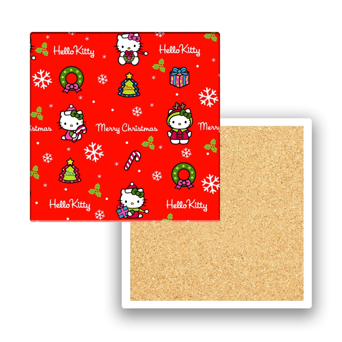 Hello Kitty Christmas Square Square Square Ceramic coasterss 4PCS ...