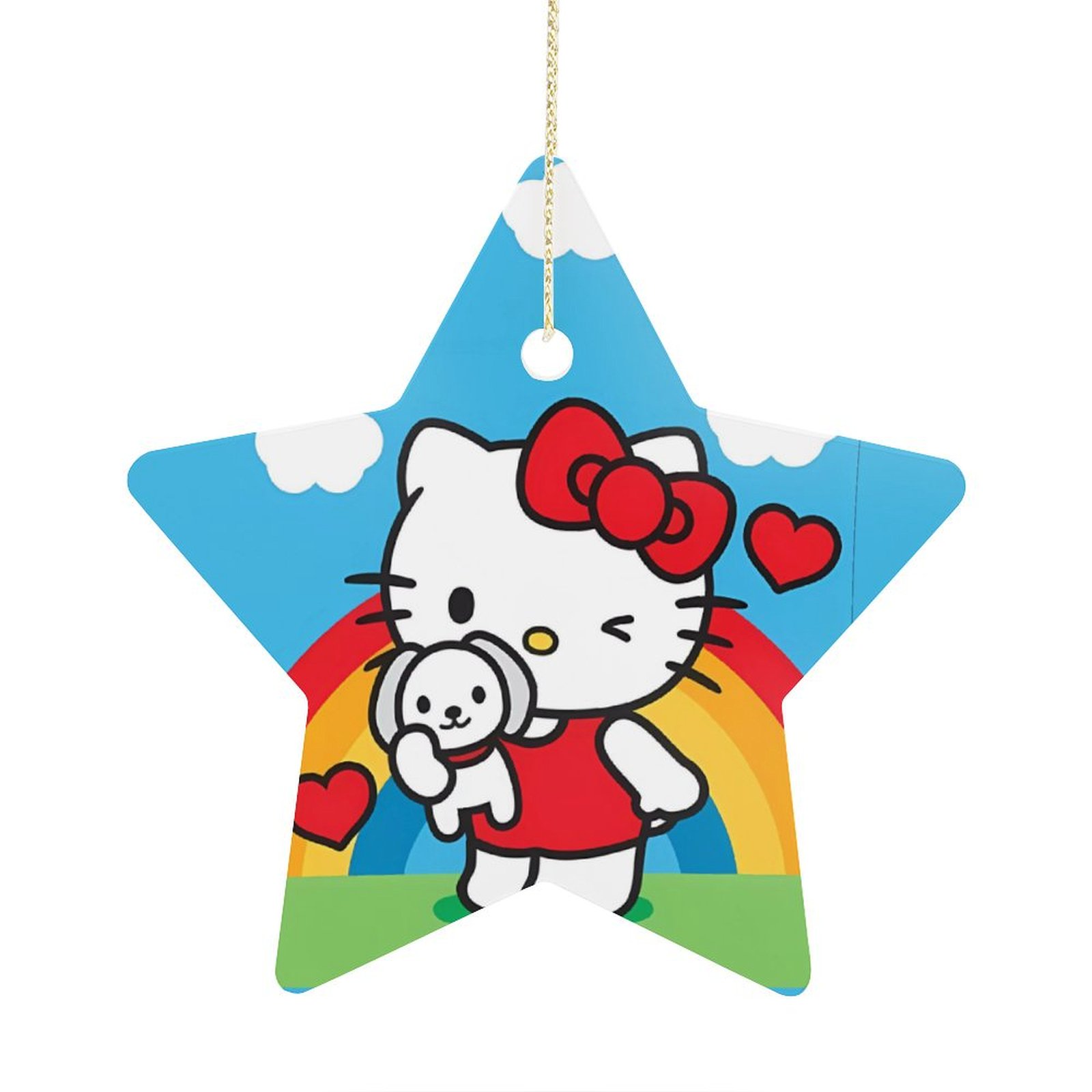 Hello Kitty Christmas Star Pendant Tree Ornaments for Kids Mom Dad Friends Families Christmas ...