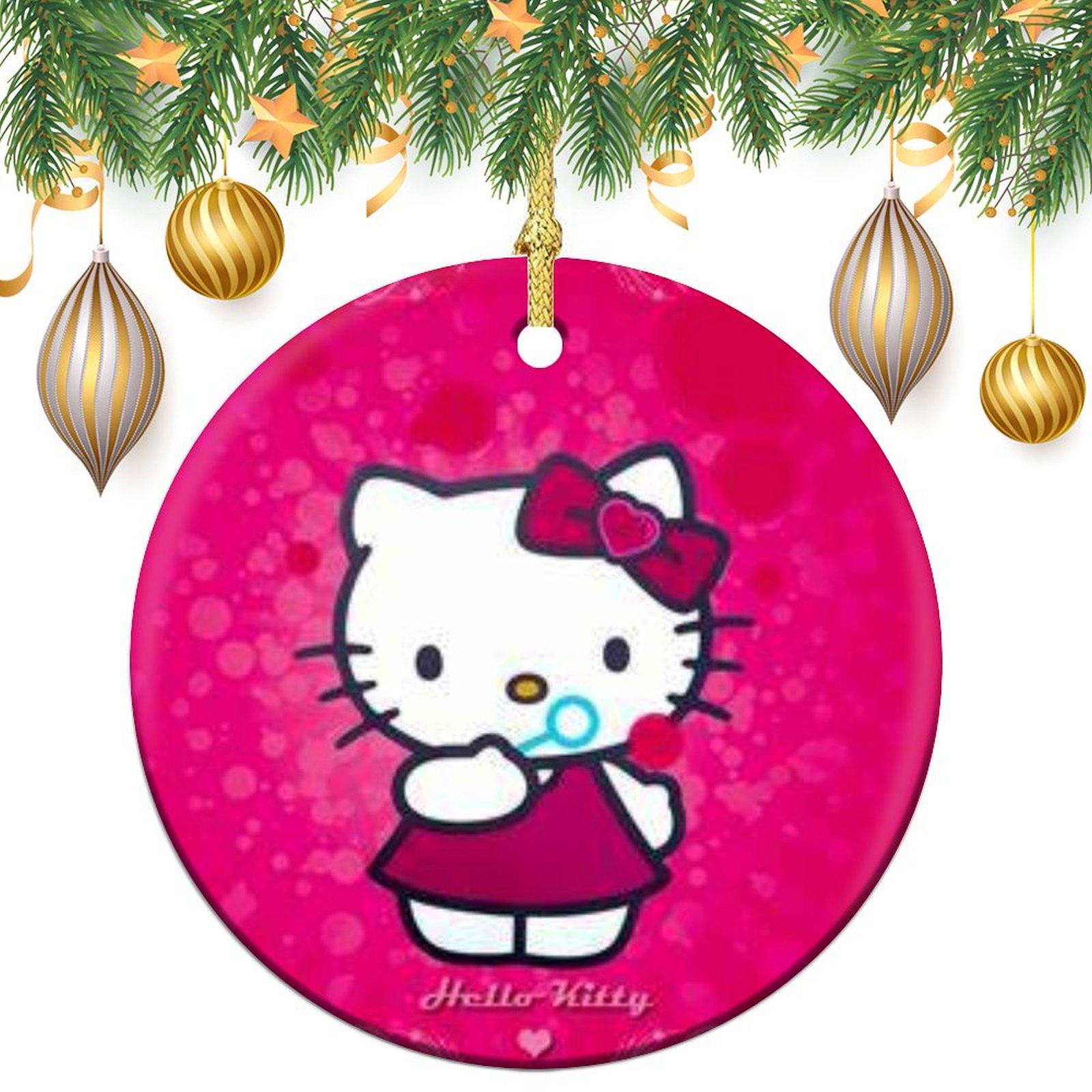 Hello Kitty Christmas Tree Ornaments Double-Sided Design For Kids Mom Dad Friends Families ...