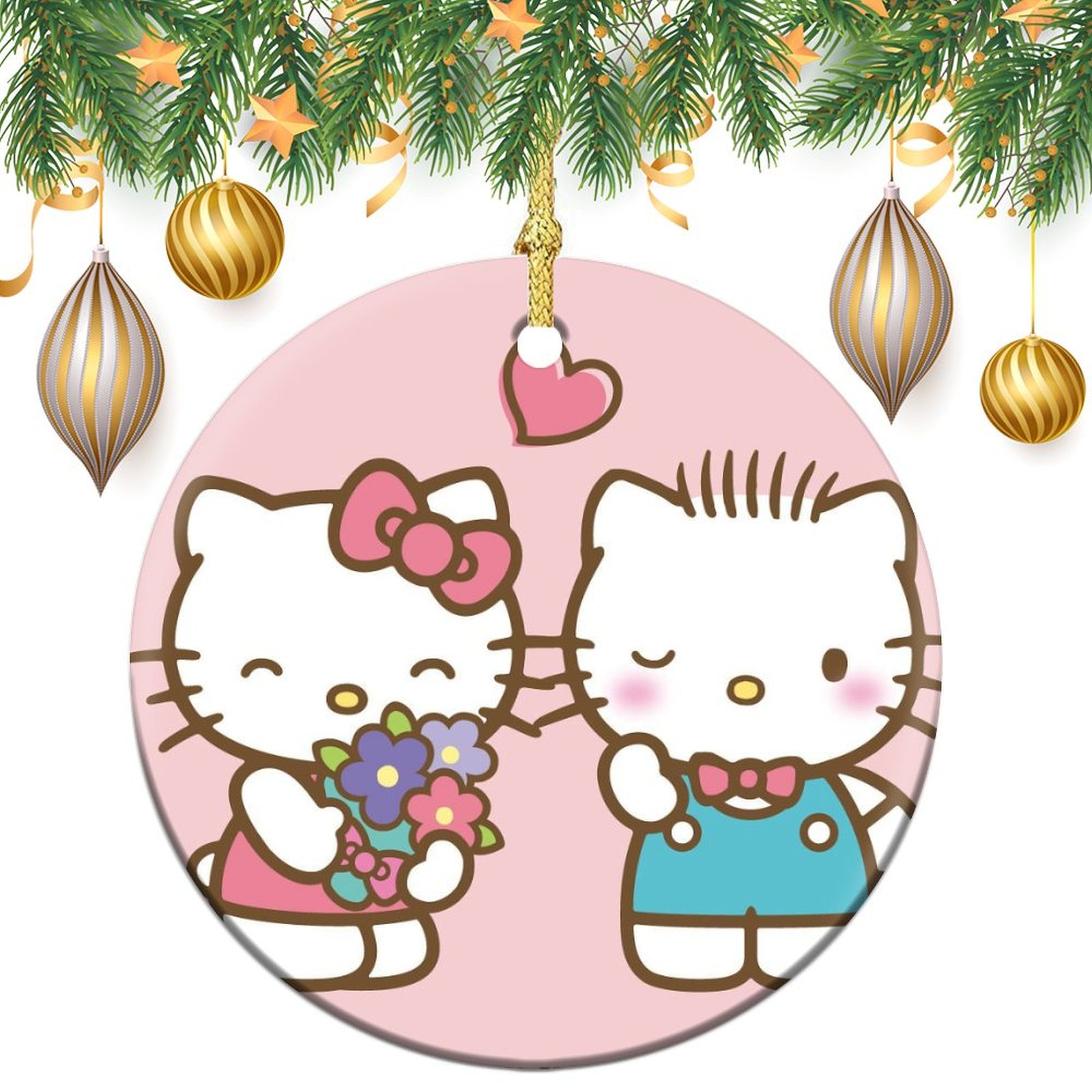Hello_Kitty Christmas Tree Ornaments Double-Sided Design For Kids Mom Dad Friends Families ...