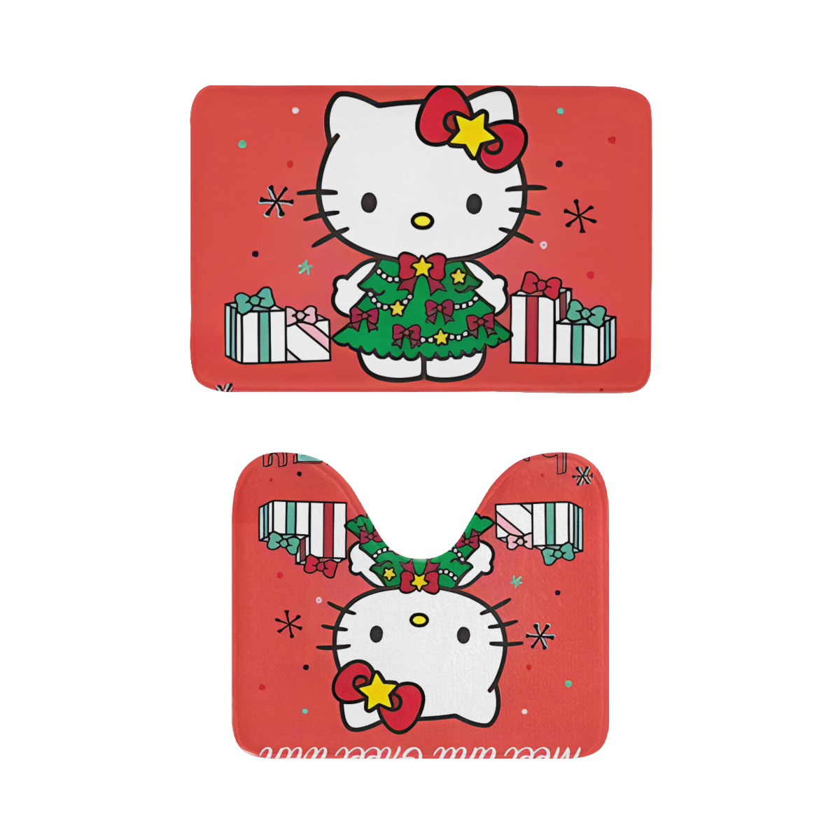 Hello Kitty Christmas Two piece toilet mat 24x36 Inch - Walmart.com