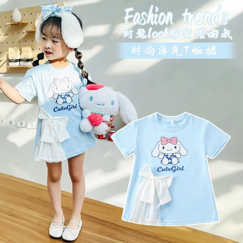Hello Kitty Cinnamoroll Anime Kawaii Sanrio Shirt Dress Cloth Fashion ...