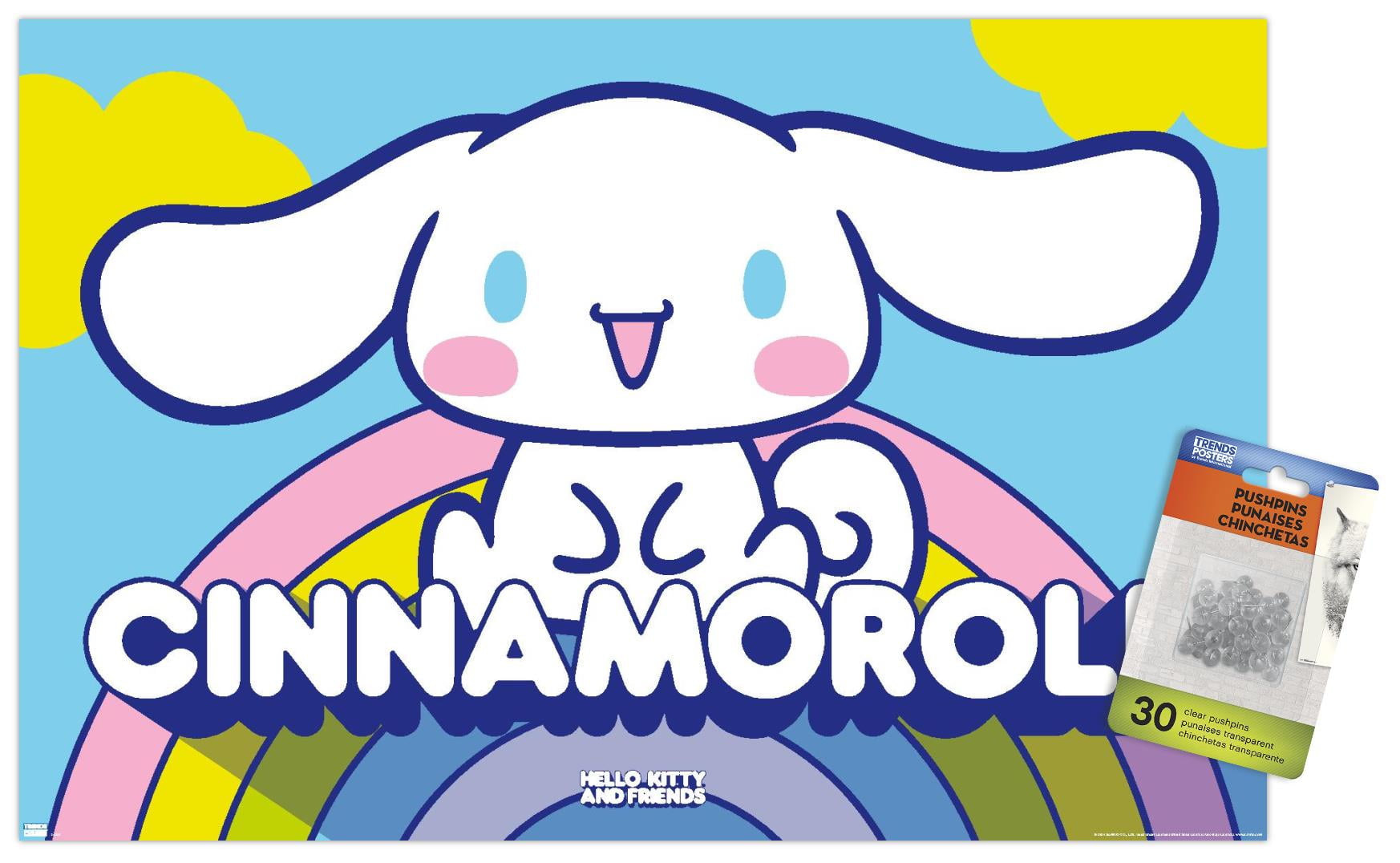 Hello Kitty - Cinnamoroll Wall Poster with Push Pins, 14.725" x 22.375 ...
