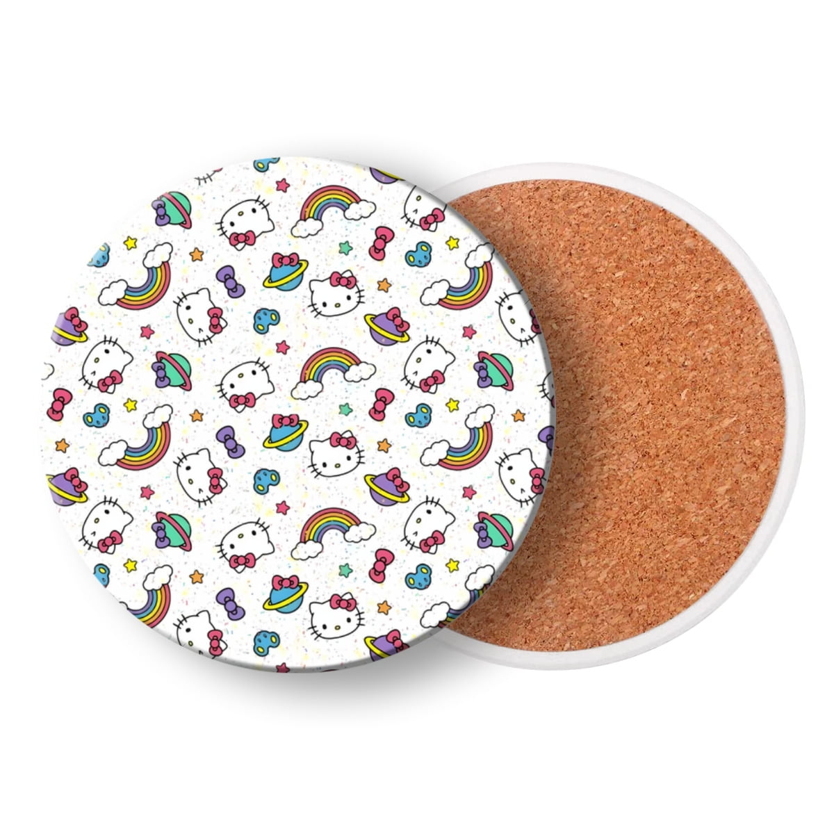 Hello Kitty Circular Ceramic coasters combination set 6PCS - Walmart.com