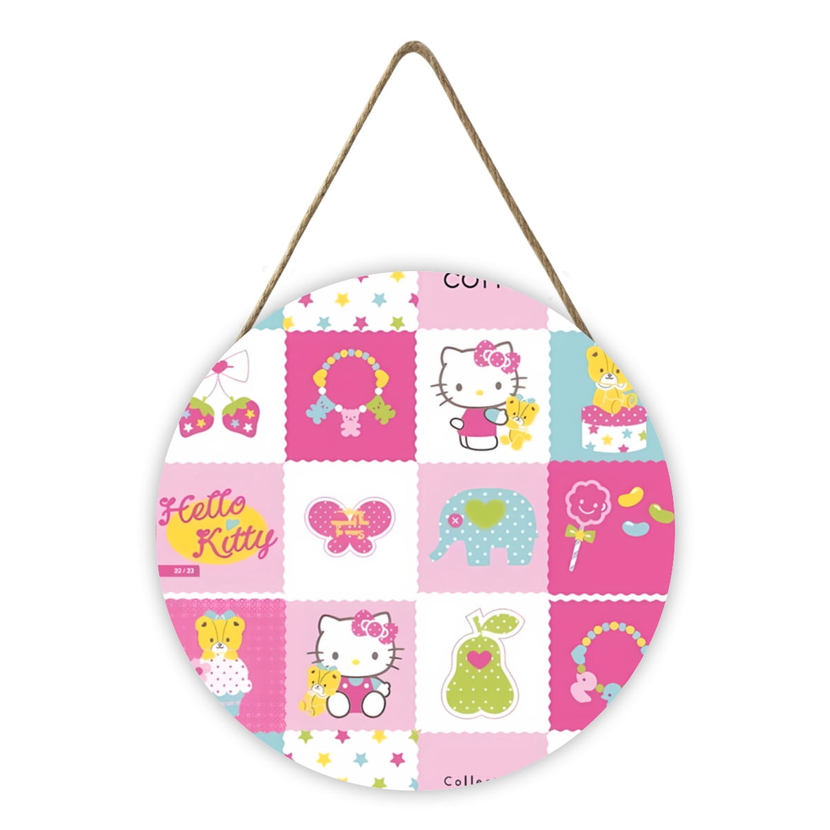 Hello Kitty Circular wooden hanging board 12inch - Walmart.com