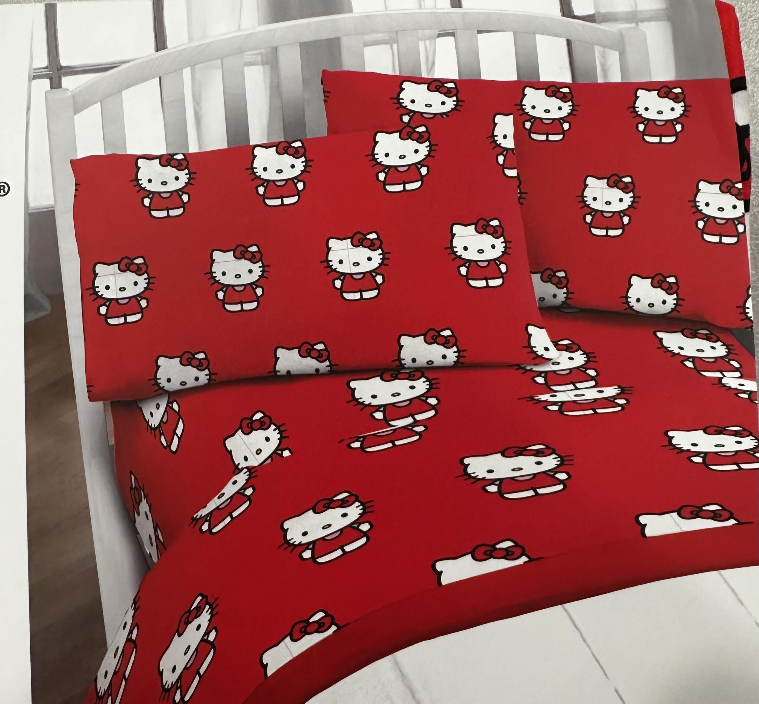 Hello Kitty Classic Girl In Red 3-Piece Sheet Set, Twin – Red - Walmart.com