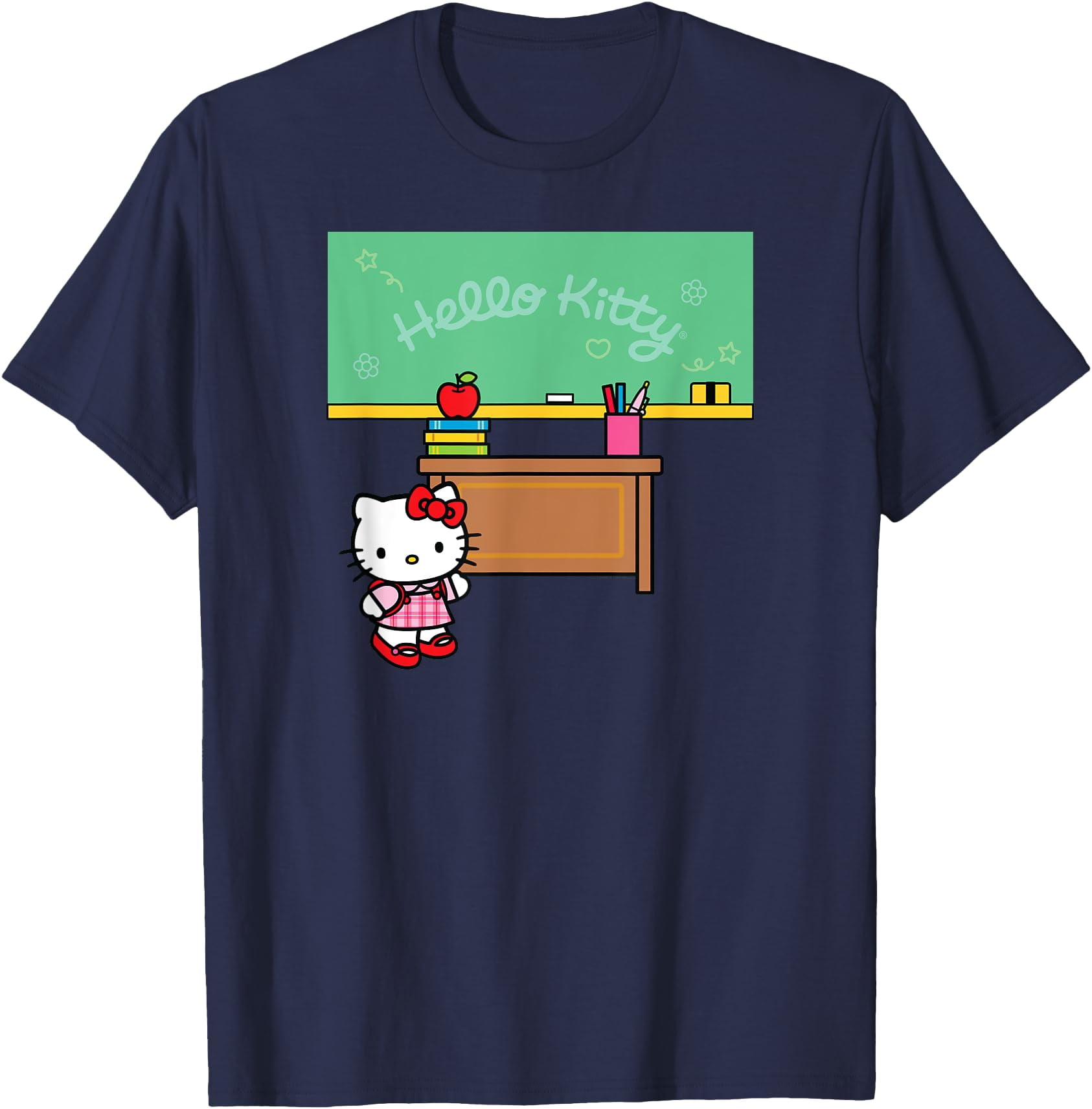 Hello Kitty Classroom Teacher School DTG Print Unisex T-Shirt,Navy ...