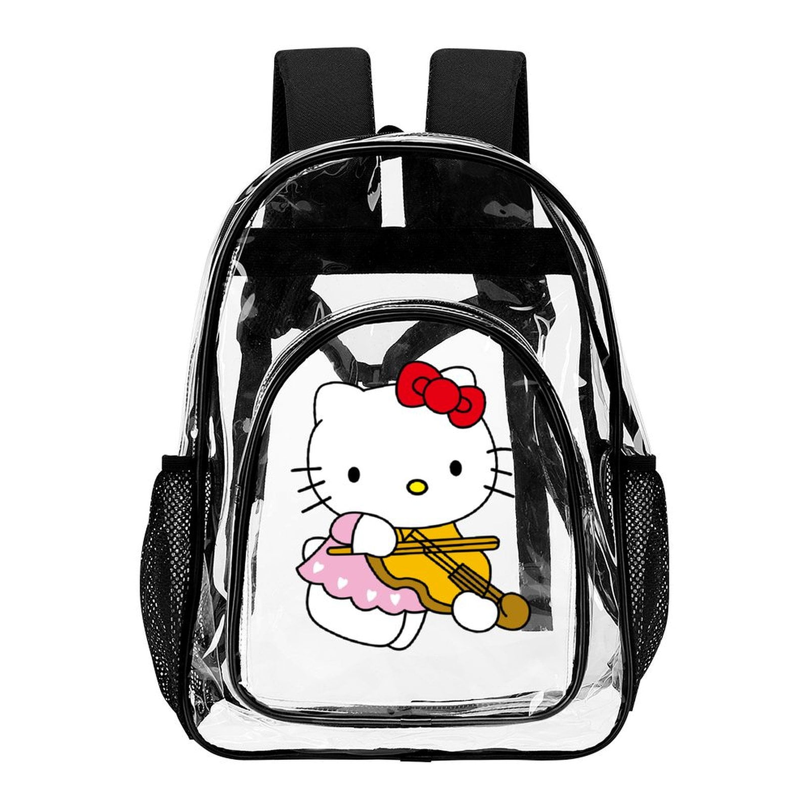 Hello Kitty Clear Backpack Heavy Duty See Through Bookbag Transparent ...