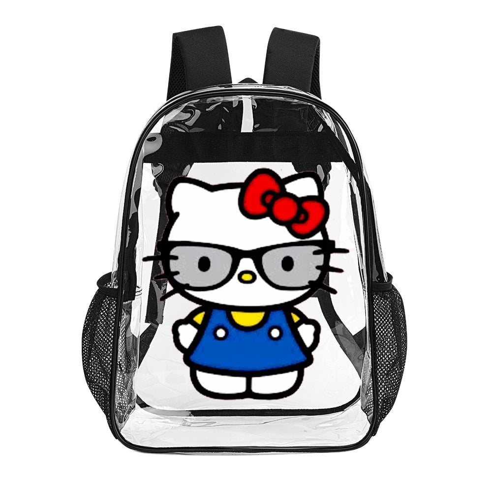 Hello Kitty Clear Backpack Heavy Duty See Through Bookbag Transparent ...