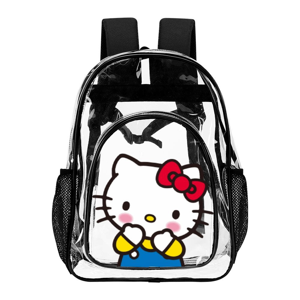 Hello Kitty Clear Backpack Heavy Duty See Through Bookbag Transparent ...