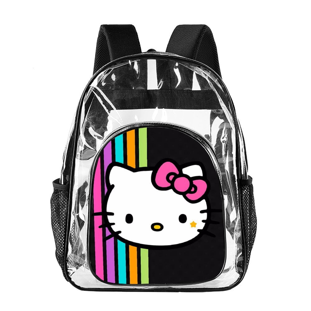 Hello Kitty Clear Backpack for Mens Boys Gifts Hiking Heavy Duty - PVC ...