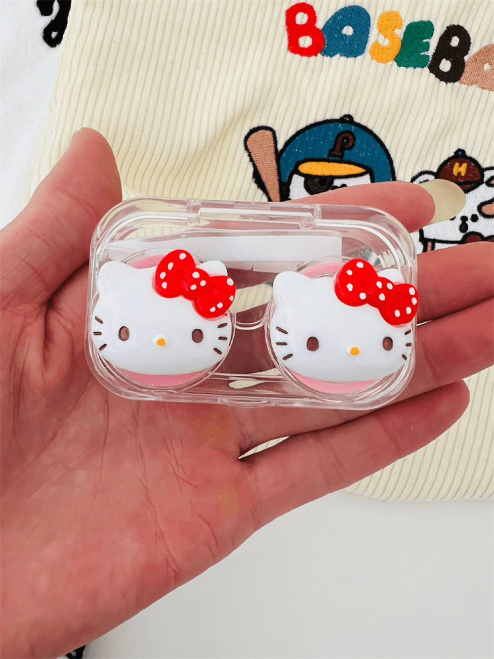 Hello Kitty Clear Contact Lens Case with Cute Design - Portable Travel ...