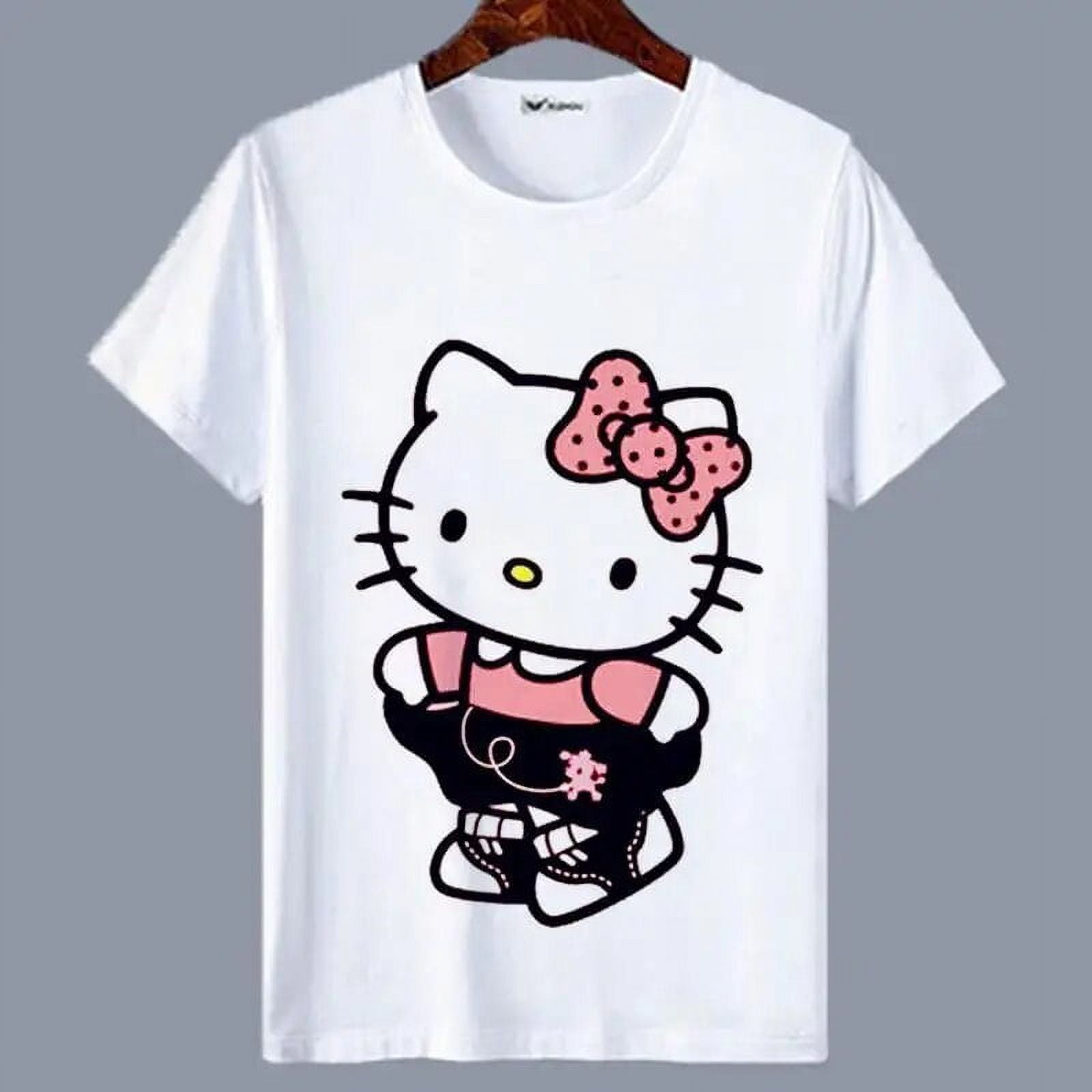 Hello Kitty Clothes Parent-child T-shirt Women Children Tshirt Kawaii ...