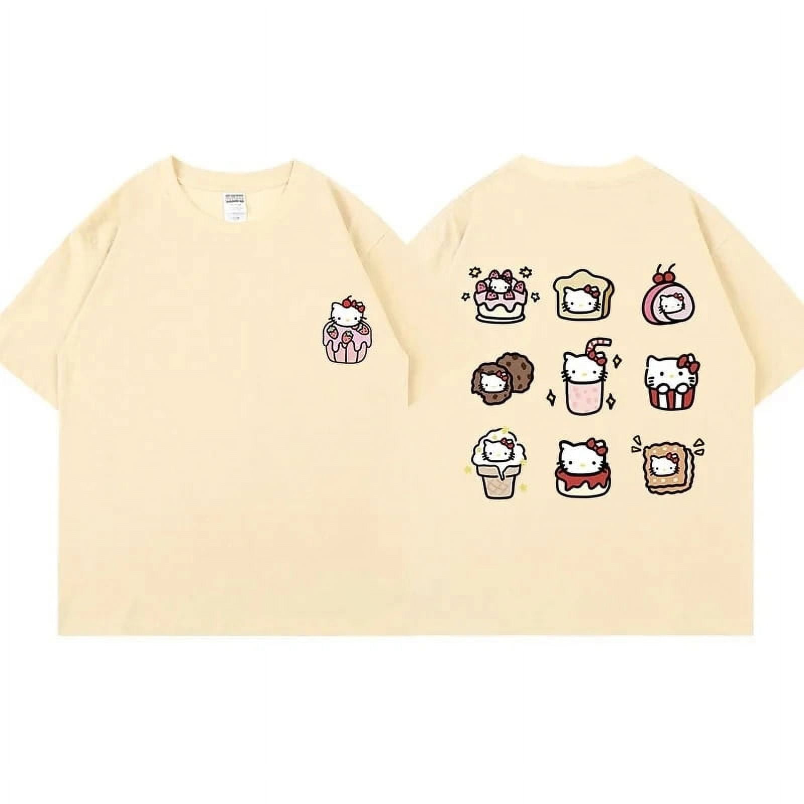 Hello Kitty Clothes Sanrio Kuromi Short Sleeve T-shirt Women Shirt ...