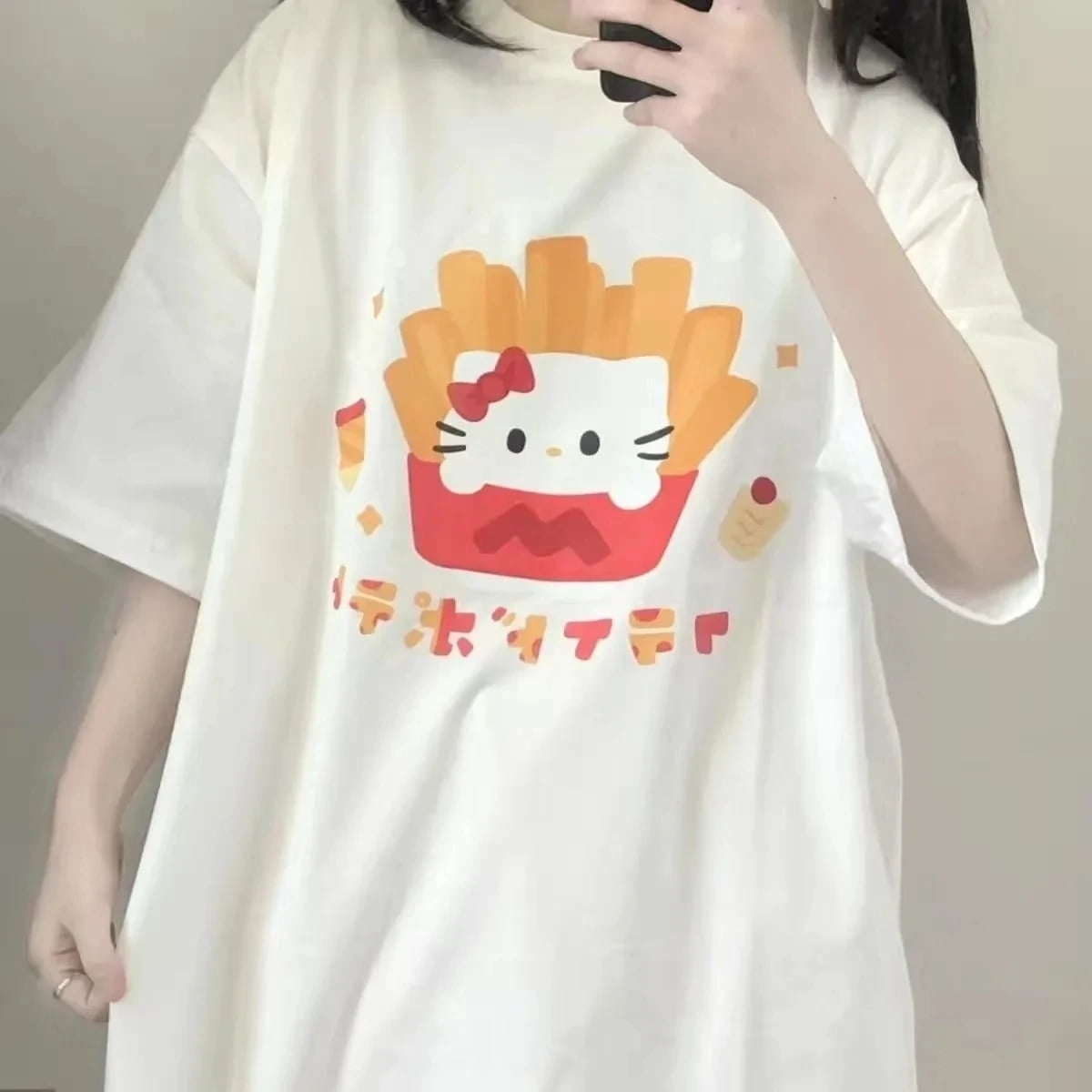 Hello Kitty Clothes Sanrio Kuromi Short Sleeve T-shirt Women Shirt ...