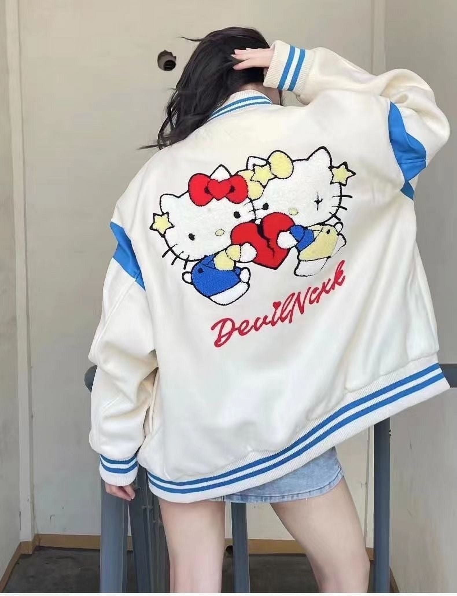 Hello Kitty Clothes Sanrio Racing Suit Kawaii Womens Baseball Uniform ...