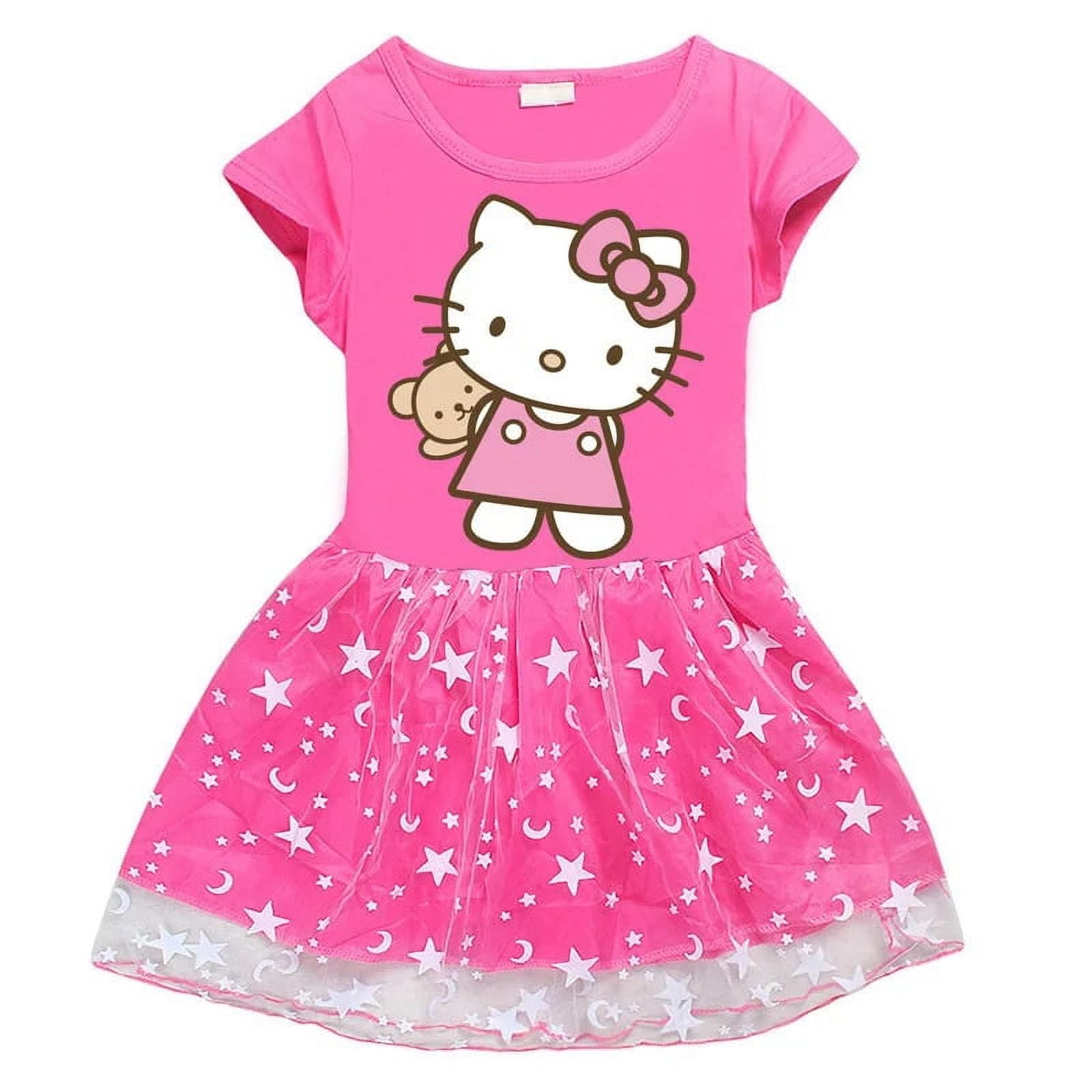Hello Kitty Clothing Pure Cotton Fashion Princess Skirt Girls Cartoon ...