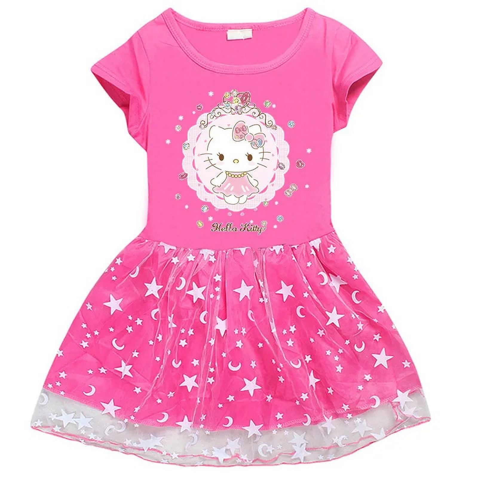 Hello Kitty Clothing Pure Cotton Fashion Princess Skirt Girls Cartoon ...
