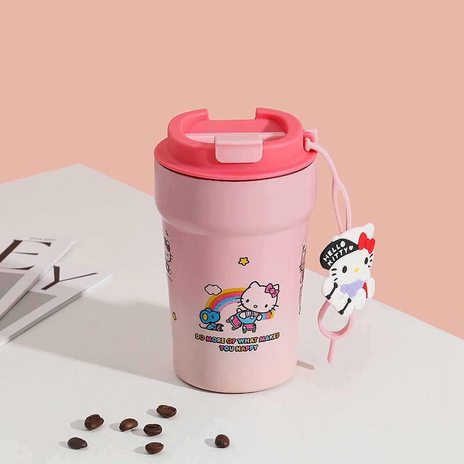 Hello Kitty Coffee Cup Cute Cartoon Stainless Steel Thermos Cup Outdoor ...