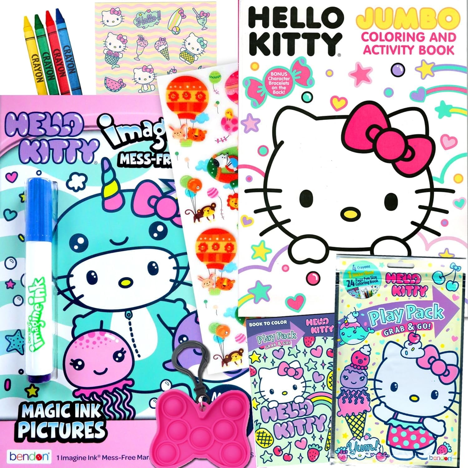 Hello Kitty Coloring Book and Sticker Activity Set for Kids - Bundle ...