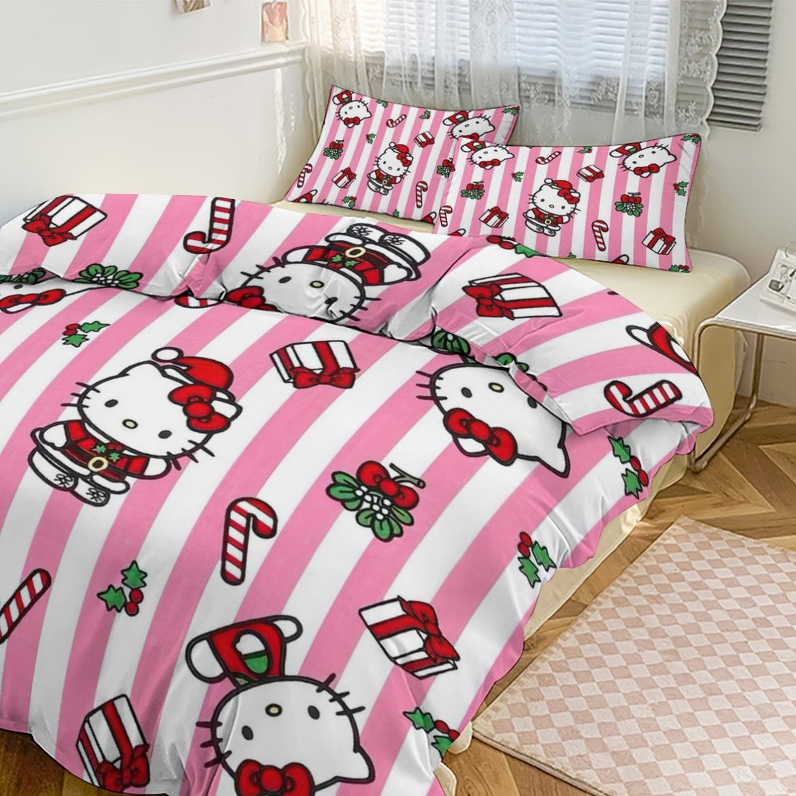 Hello Kitty Comforter Bedding Set Cover 3 Piece with 2 Pillow Shams for ...