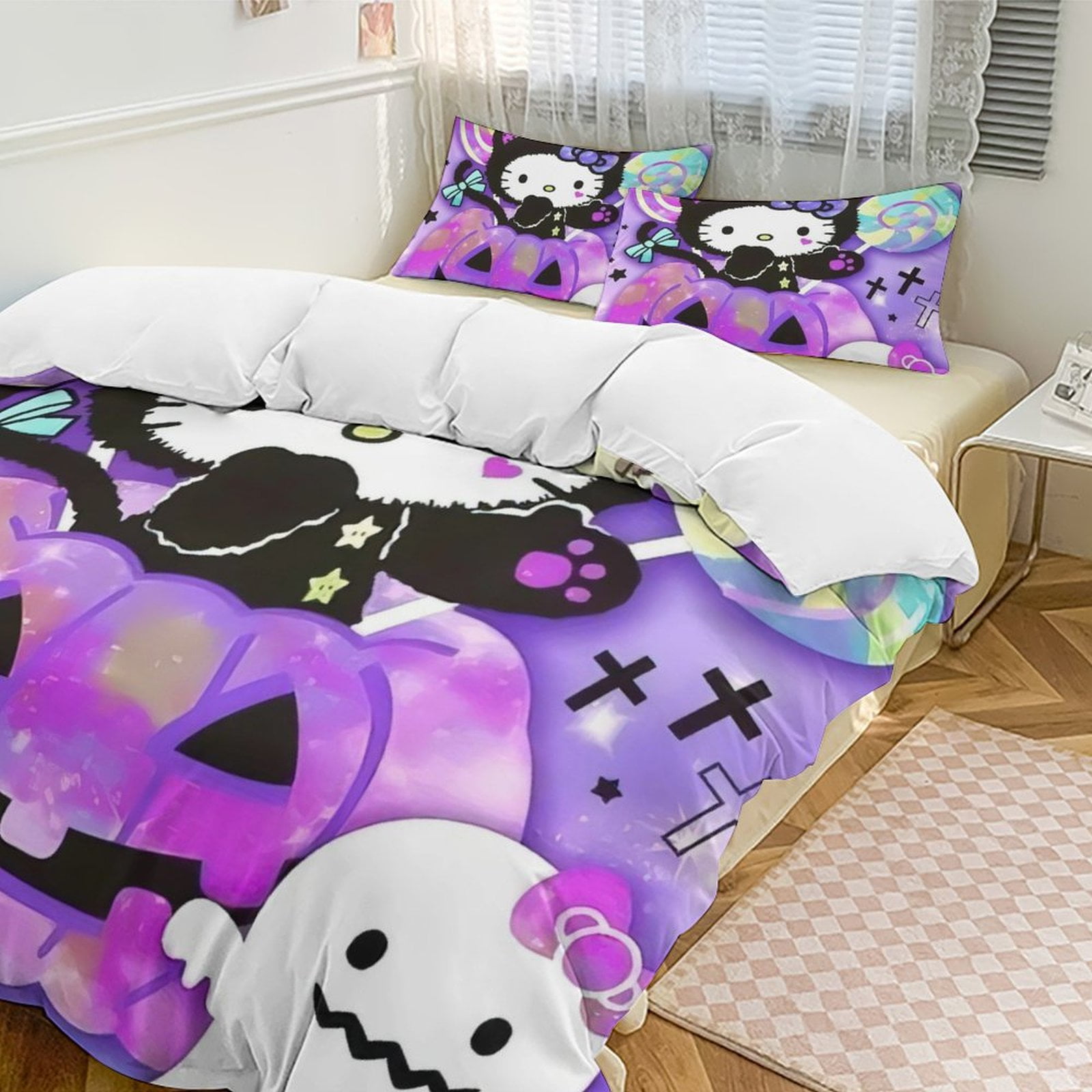 Hello Kitty Comforter Bedding Set Cover 3 Piece with 2 Pillow Shams for ...