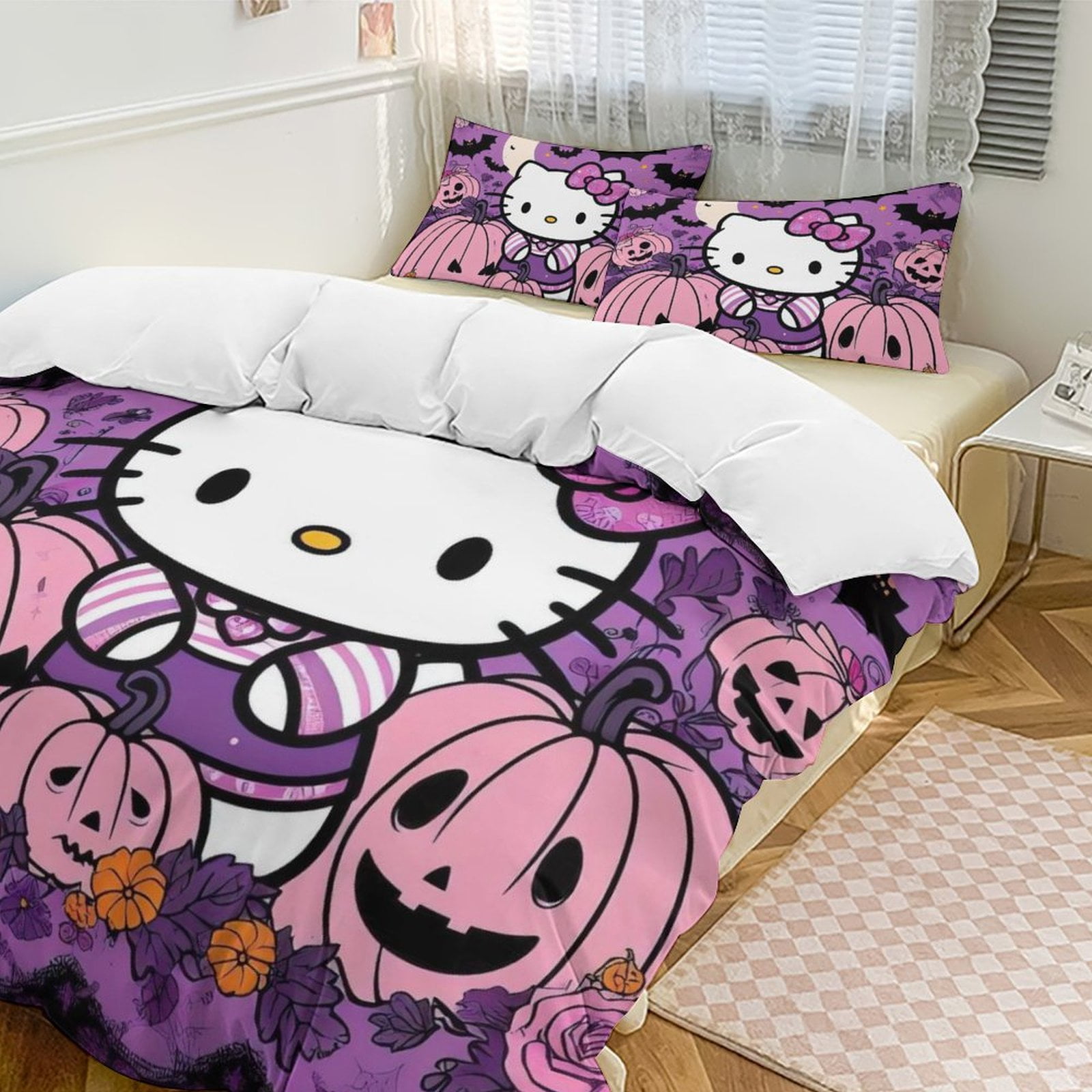 Hello Kitty Comforter Bedding Set Cover 3 Piece with 2 Pillow Shams for ...