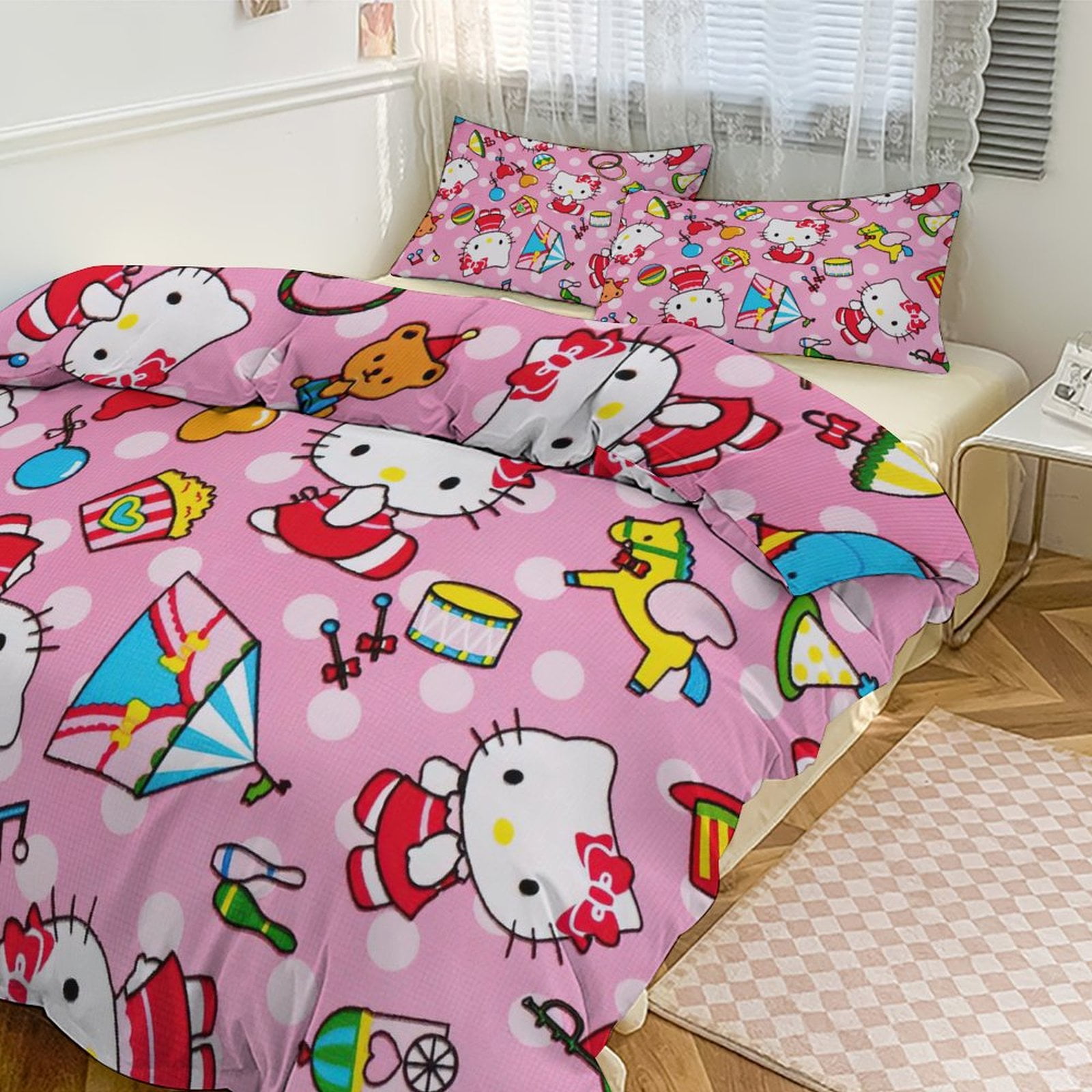 Hello Kitty Comforter Bedding Set Cover 3 Piece with 2 Pillow Shams for ...