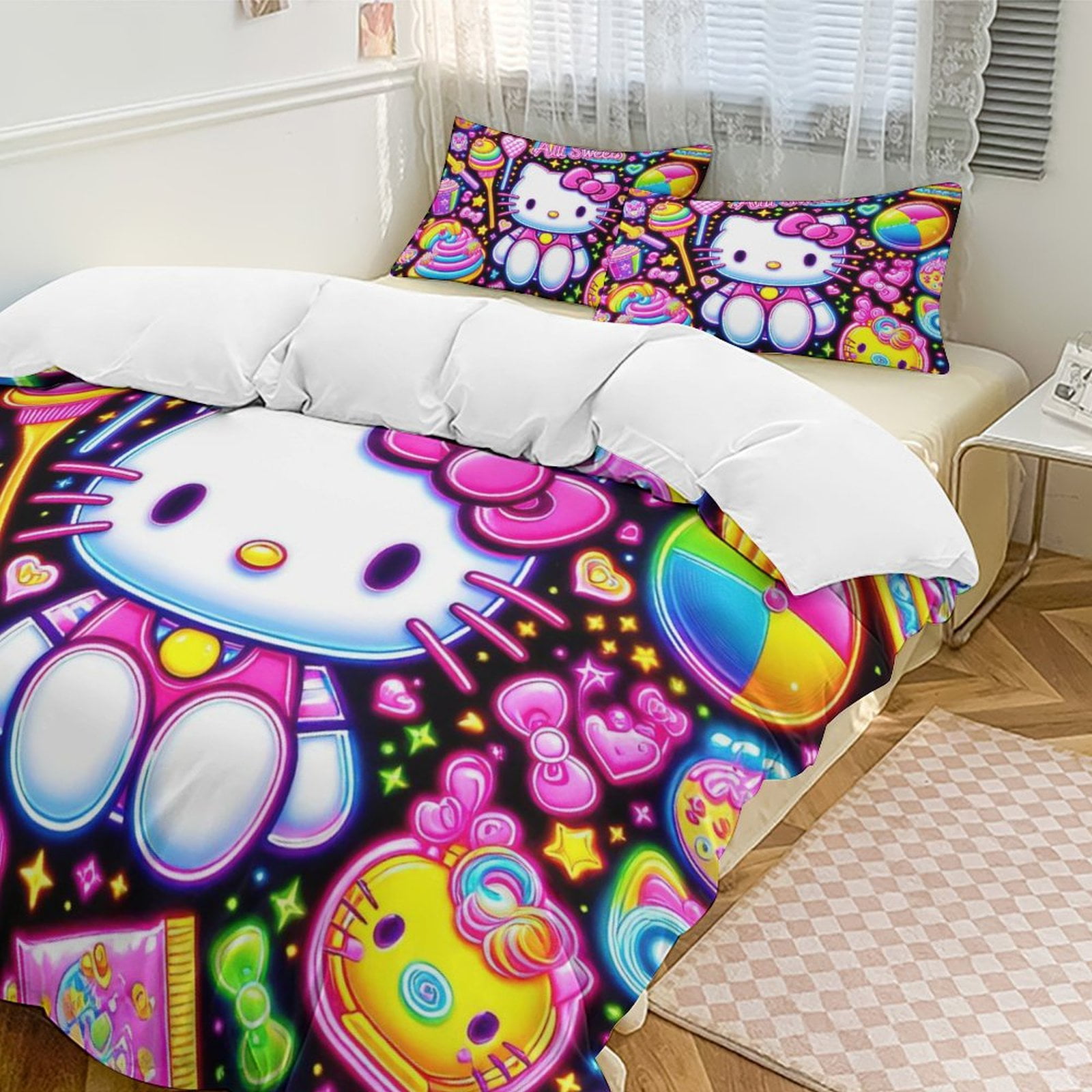 Hello Kitty Comforter Bedding Set Cover 3 Piece with 2 Pillow Shams for ...