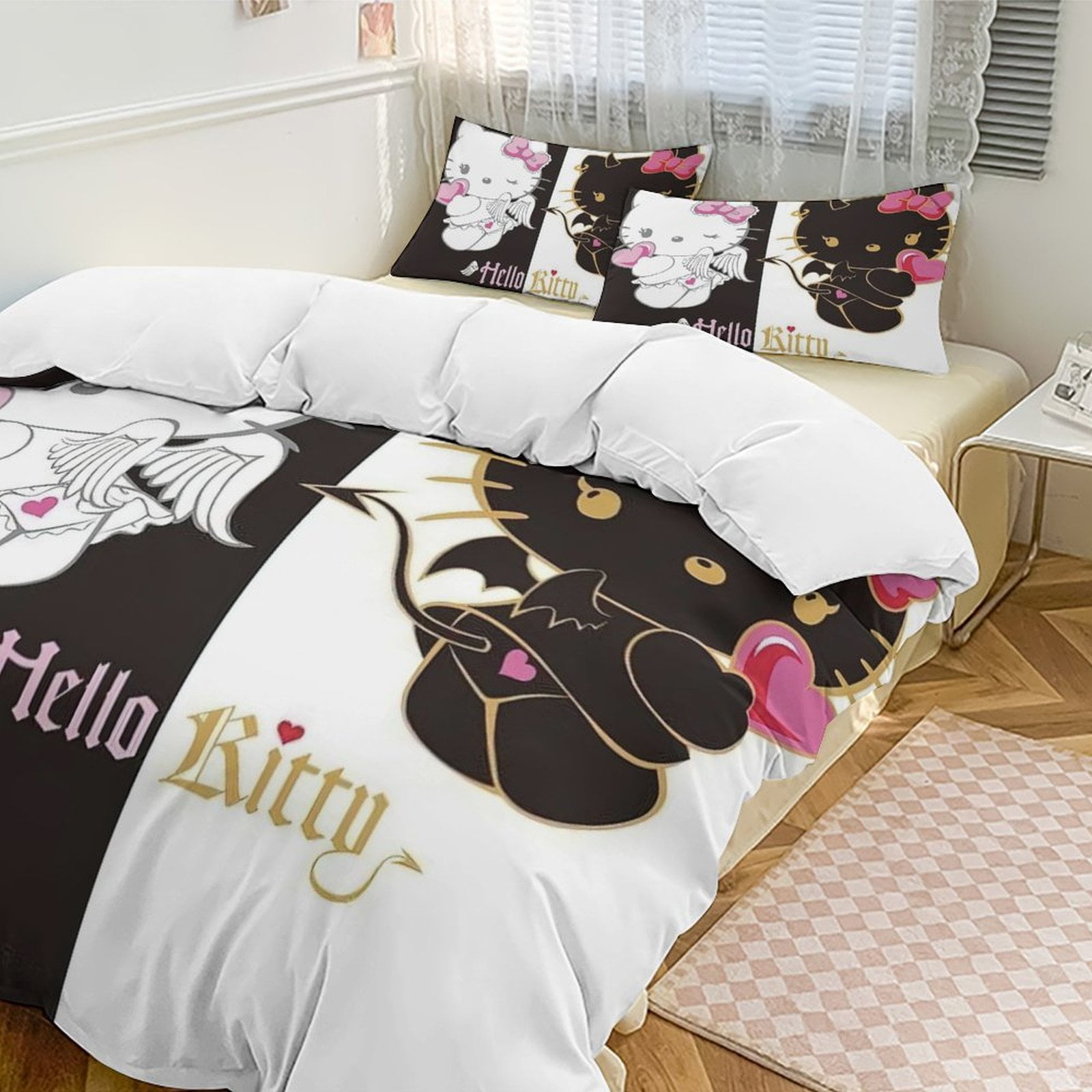 Hello Kitty Comforter Bedding Set Cover 3 Piece with 2 Pillow Shams for ...
