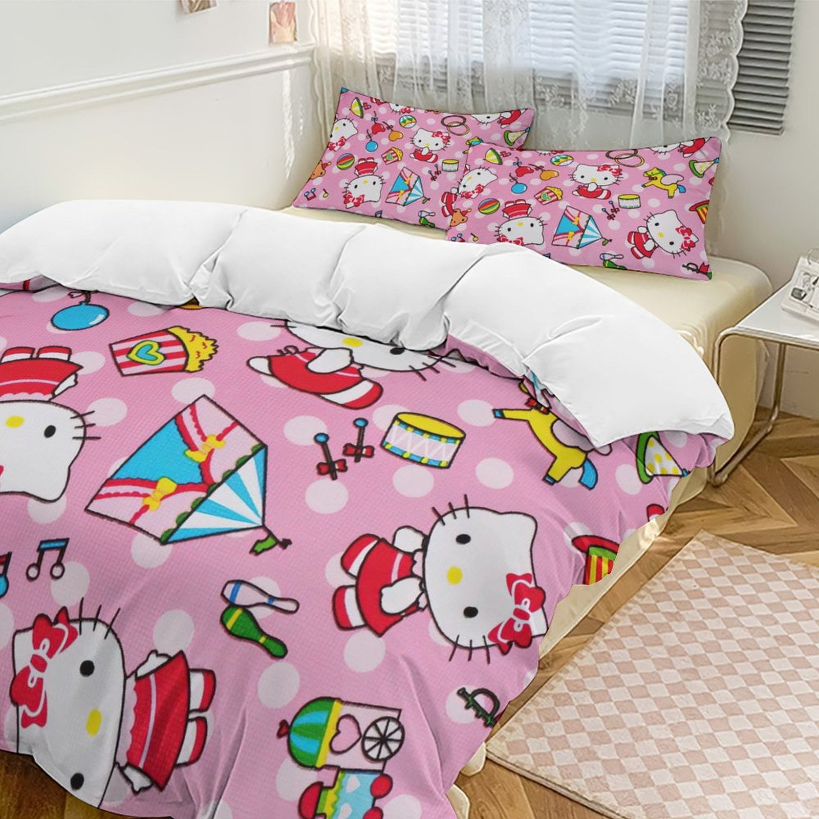 Hello Kitty Comforter Bedding Set Cover 3 Piece with 2 Pillow Shams for ...