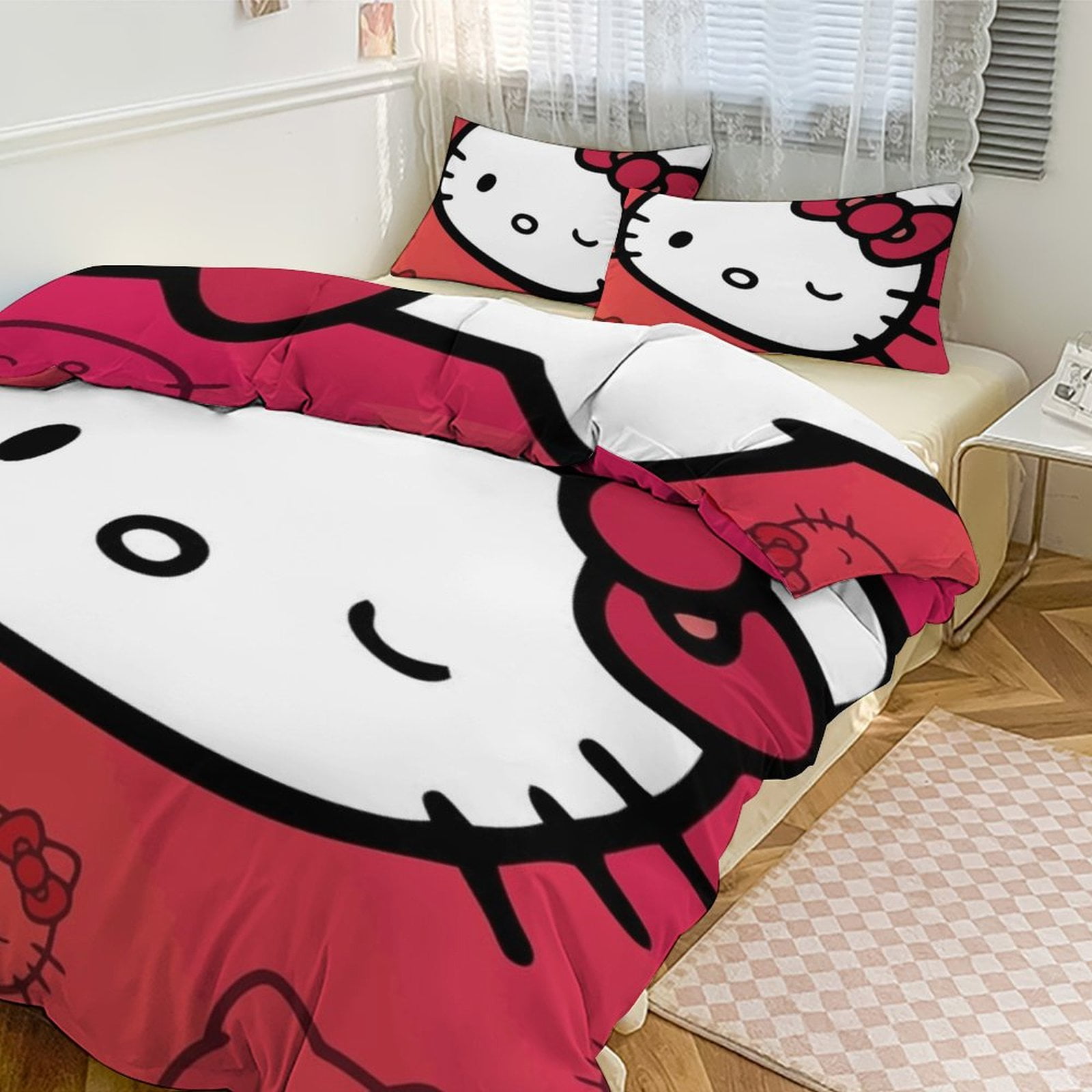 Hello Kitty Comforter Bedding Set with Sheets And Pillow 3 Piece Set ...