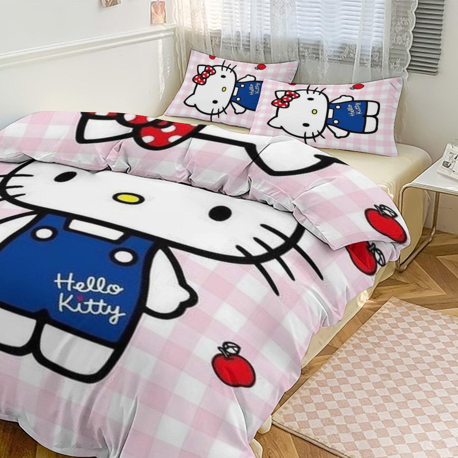 Hello Kitty Comforter Bedding Set with Sheets And Pillow 3 Piece Set ...