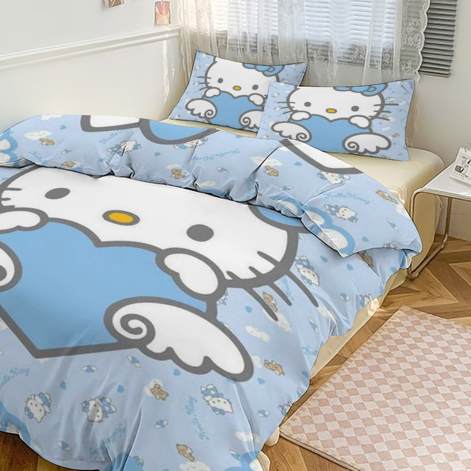 Hello Kitty Comforter Bedding Set with Sheets And Pillow 3 Piece Set ...