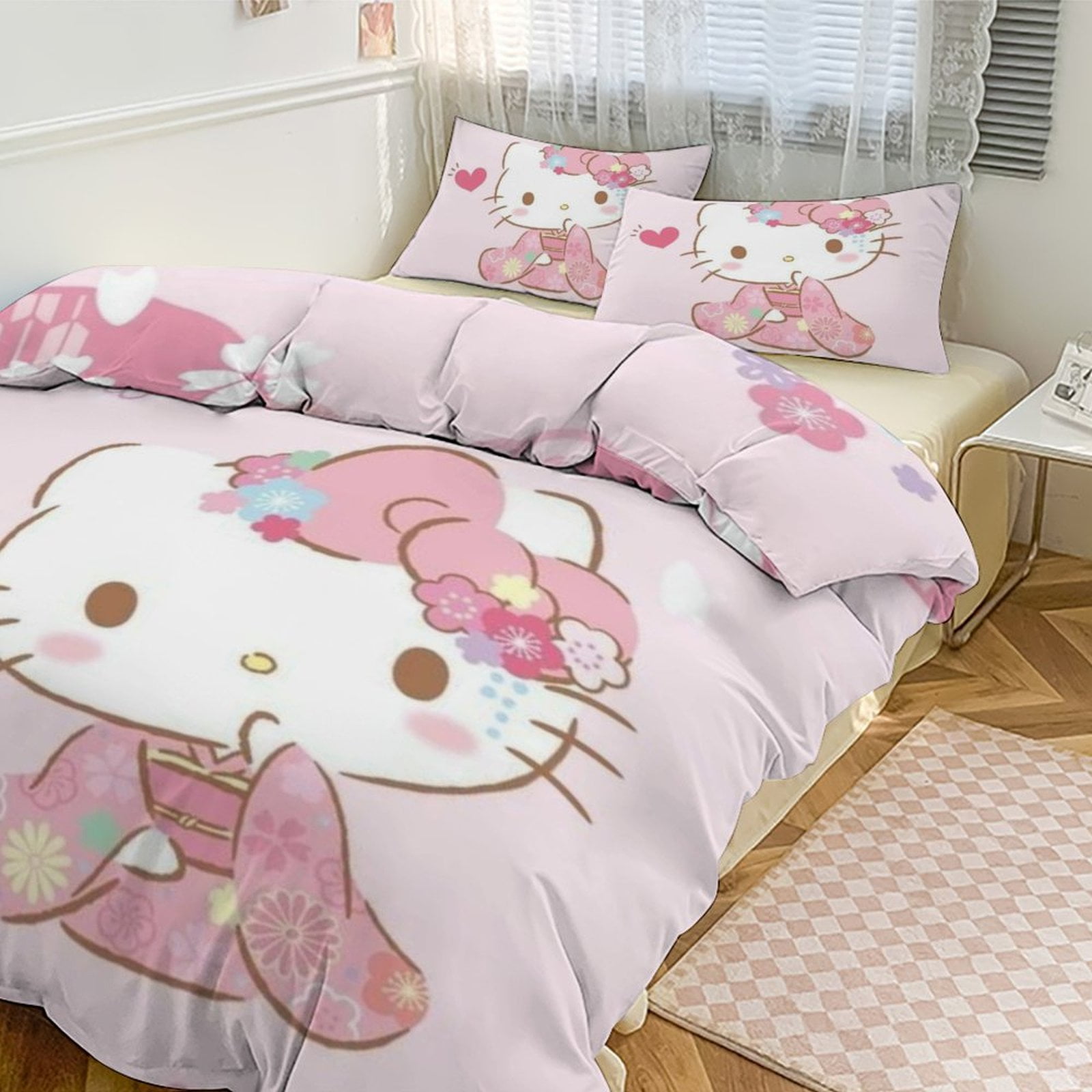 Hello Kitty Comforter Set with Sheets - 3 Piece Bedding Includes Pillow ...