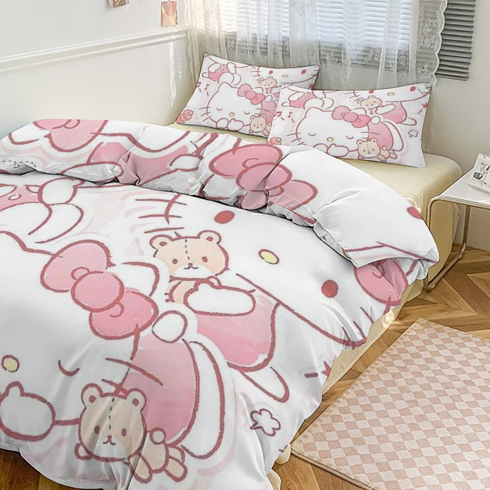 Hello Kitty Comforter Set with Sheets - 3 Piece Bedding Includes Pillow ...