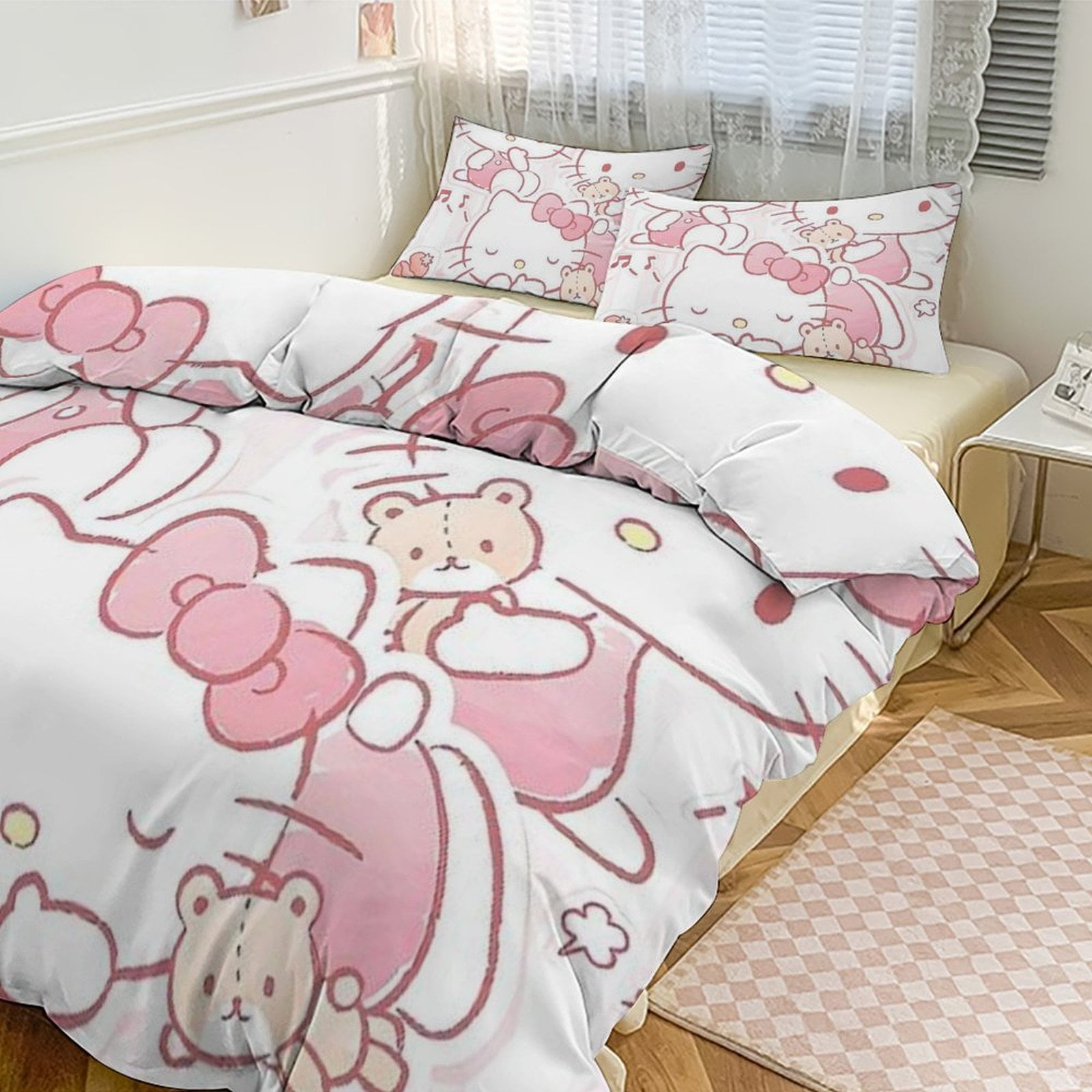 Hello Kitty Comforter Set with Sheets - 3 Piece Bedding Includes Pillow ...