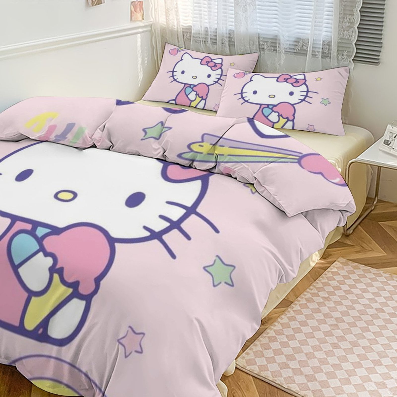 Hello Kitty Comforter Set with Sheets - 3 Piece Bedding Includes Pillow ...