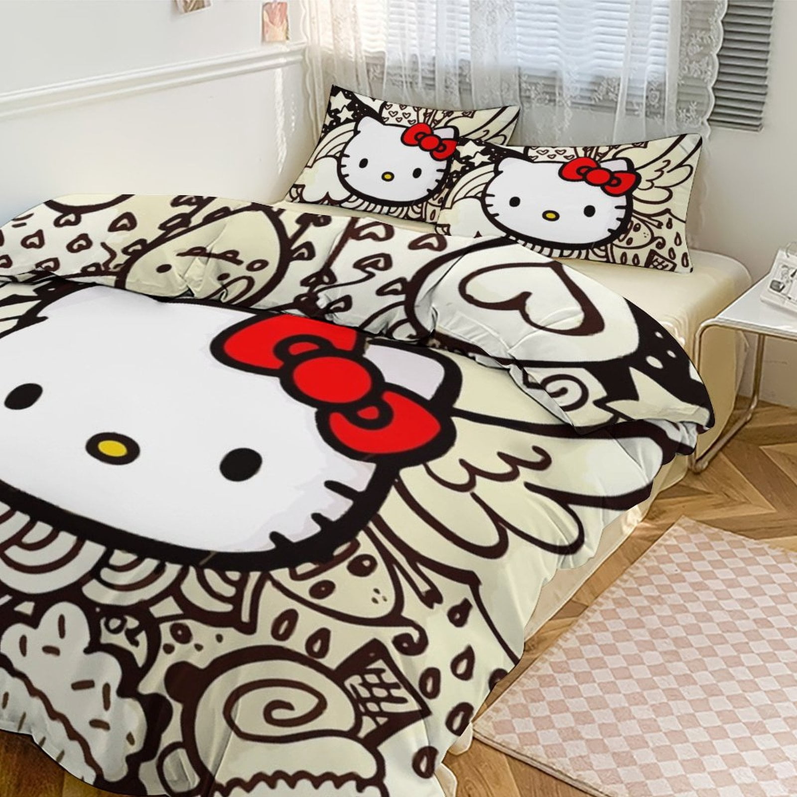 Hello Kitty Comforter Set with Sheets - 3 Piece Bedding Includes Pillow ...