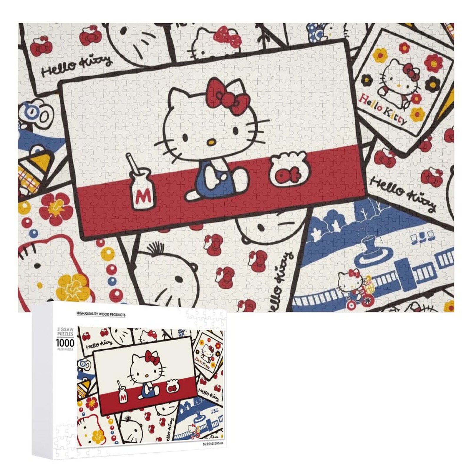 Hello Kitty Comic Line Wallpaper Jigsaw Puzzles for Adults 1000 Pieces ...