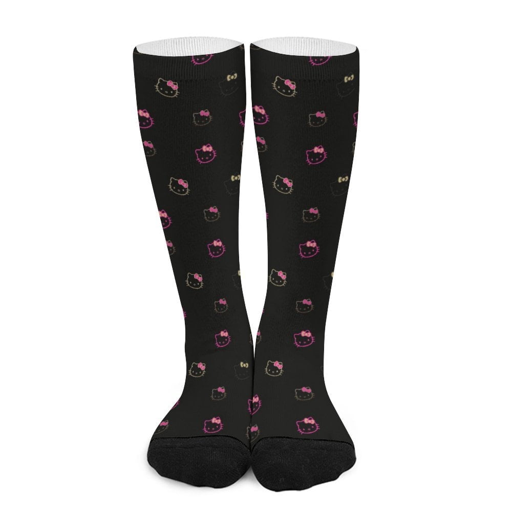 Hello Kitty Compression Socks For Women And Men Support Knee High Socks For Running Hiking ...