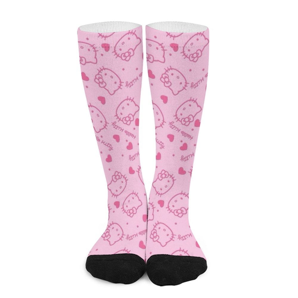 Hello Kitty Compression Socks For Women And Men Support Knee High Socks For Running Hiking ...