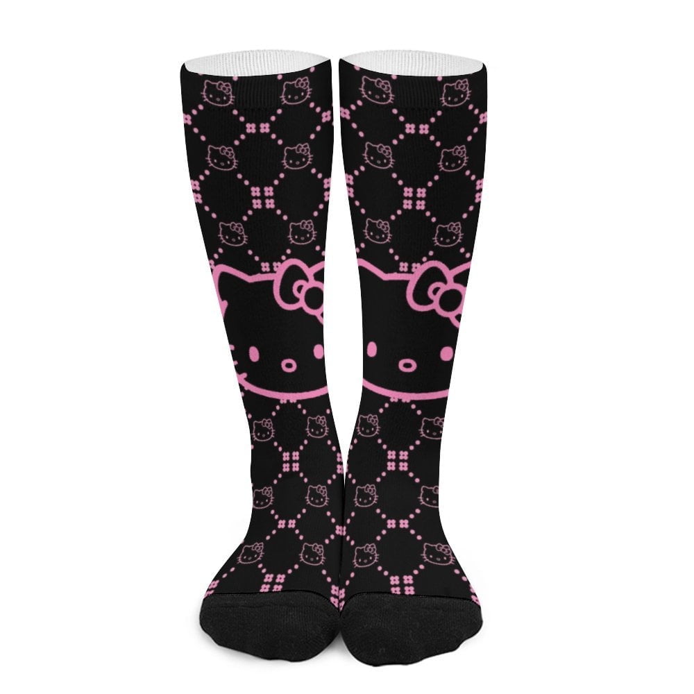Hello Kitty Compression Socks For Women And Men Support Knee High Socks For Running Hiking ...