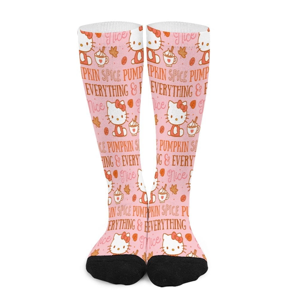 Hello Kitty Compression Socks For Women And Men Support Knee High Socks For Running Hiking ...