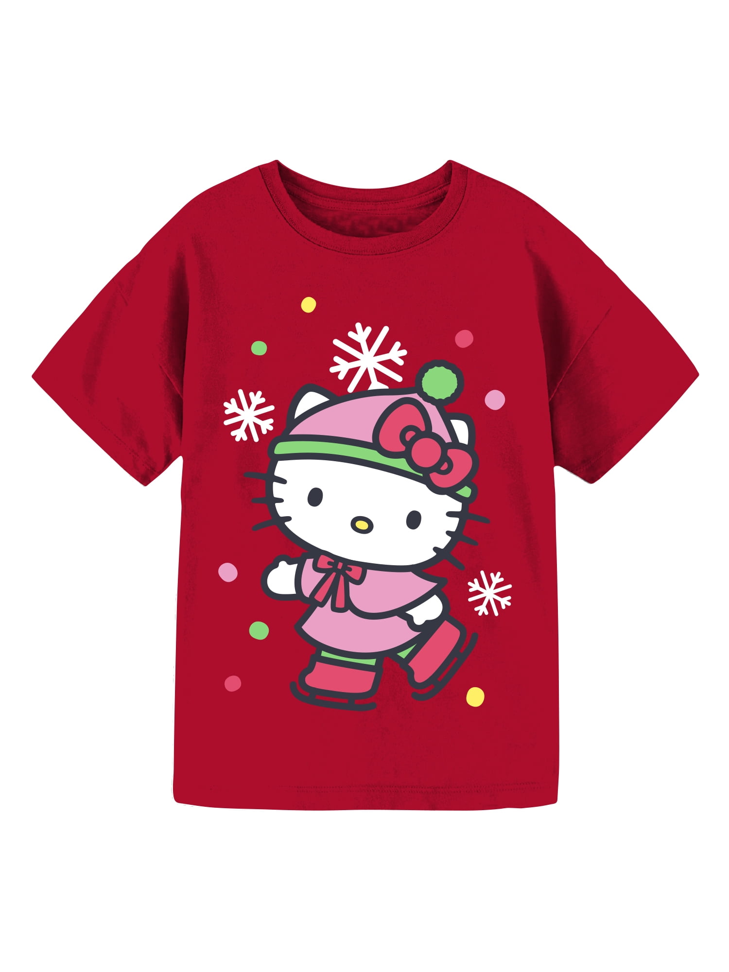 Hello Kitty Girls Holiday Graphic T-Shirt, Sizes 4-16, Crewneck, Short ...