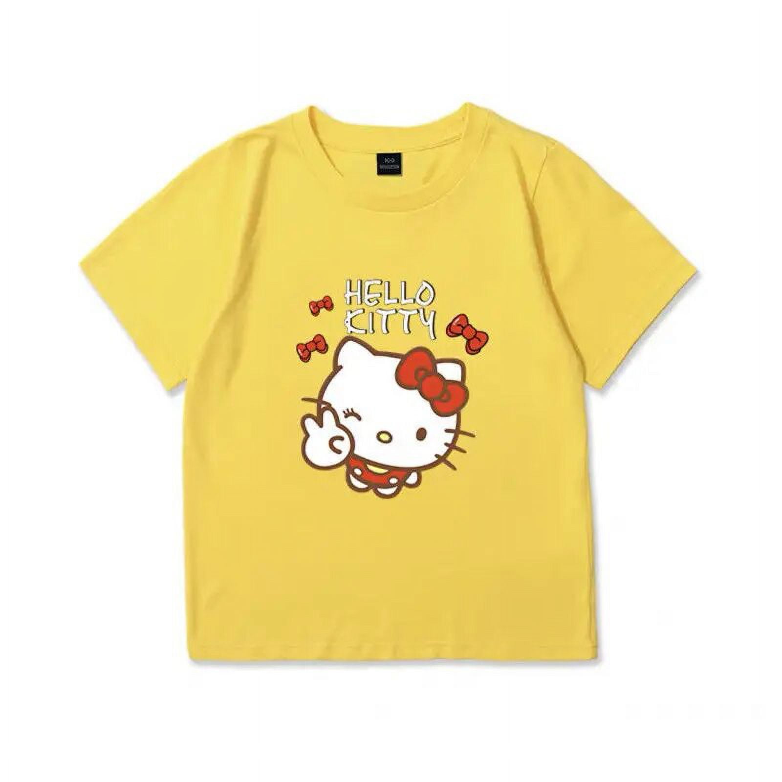 Hello Kitty Cotton Cute Cartoon T-shirt Girls Baby Short Sleeve Tops ...