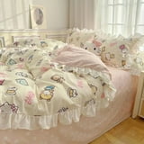 Hello Kitty Cotton Quilt Cover Sheet Pillow Case Kawaii Anime Soft Home ...