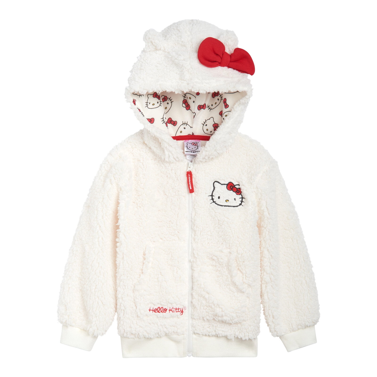 Hello Kitty Cozy Sherpa Zip Up Cosplay Hoodie Toddler to Big Kid ...