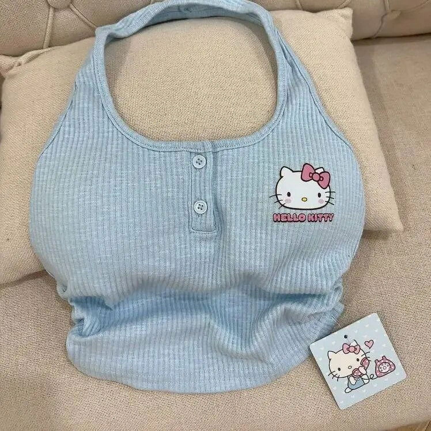 Hello Kitty Crop Tank Kawaii Top Summer Camisole Cute Sanrio Anime Y2K ...