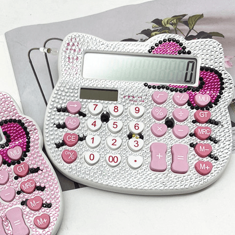 Hello Kitty Crystal Calculator Sanrioed Anime Kt Cat Flip Mirror ...
